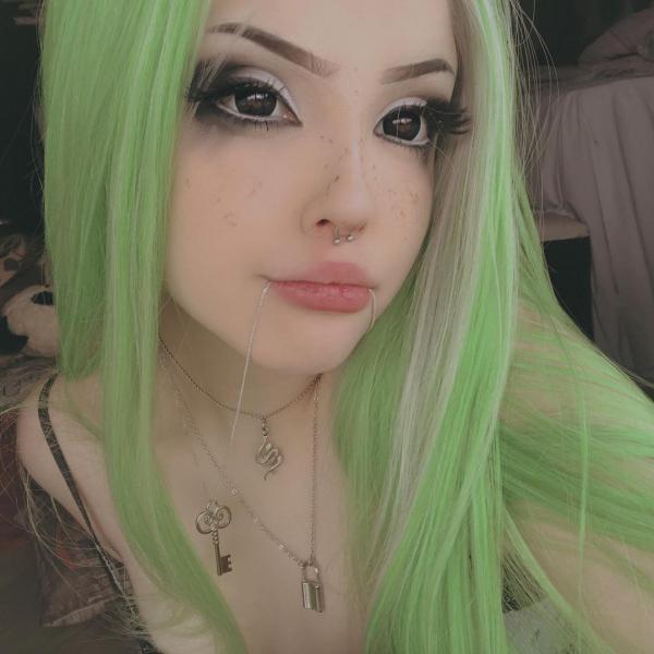 Evahair Green and Fore Pink Long Straight Synthetic Lace Front Wig ...