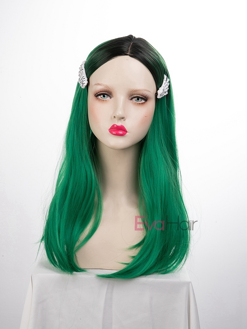 Green Synthetic Lace Front Wigs
