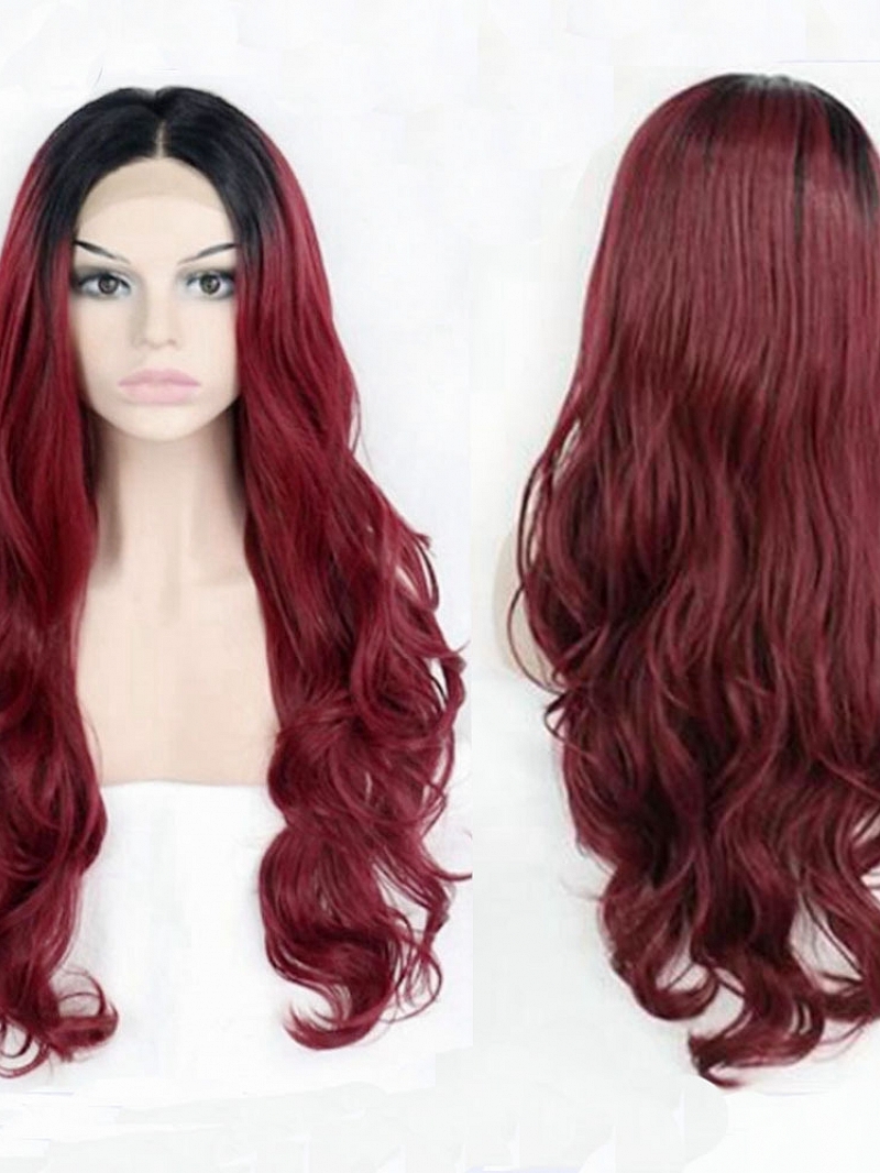 Red Synthetic Lace Front Wigs, High Quality Heat Friendly Synthetic ...