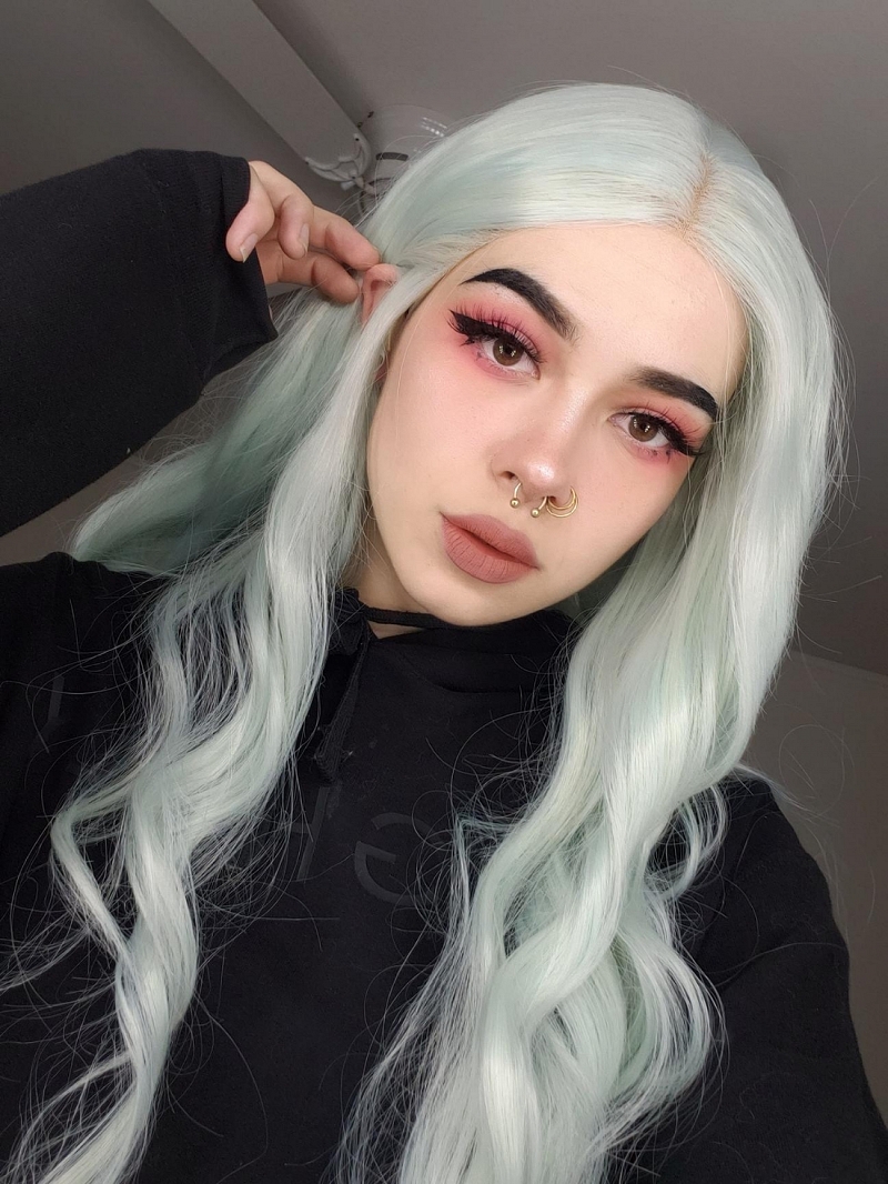 Green Synthetic Lace Front Wigs