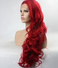 Red Long Wavy Synthetic Lace Front Wig - All Synthetic Wigs - EvaHair